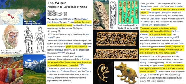 The Wusun Sinologist Victor H. Mai compared Wusun with Ancient ...