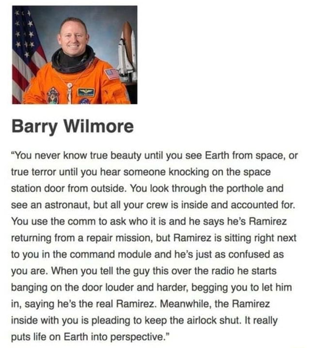 Barry Wilmore "You never know true beauty until you see Earth from ...