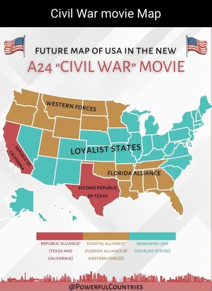 Civil War movie Map FUTURE MAP OF USA IN THE NEW Be "CIVIL WAR" MOVIE ...