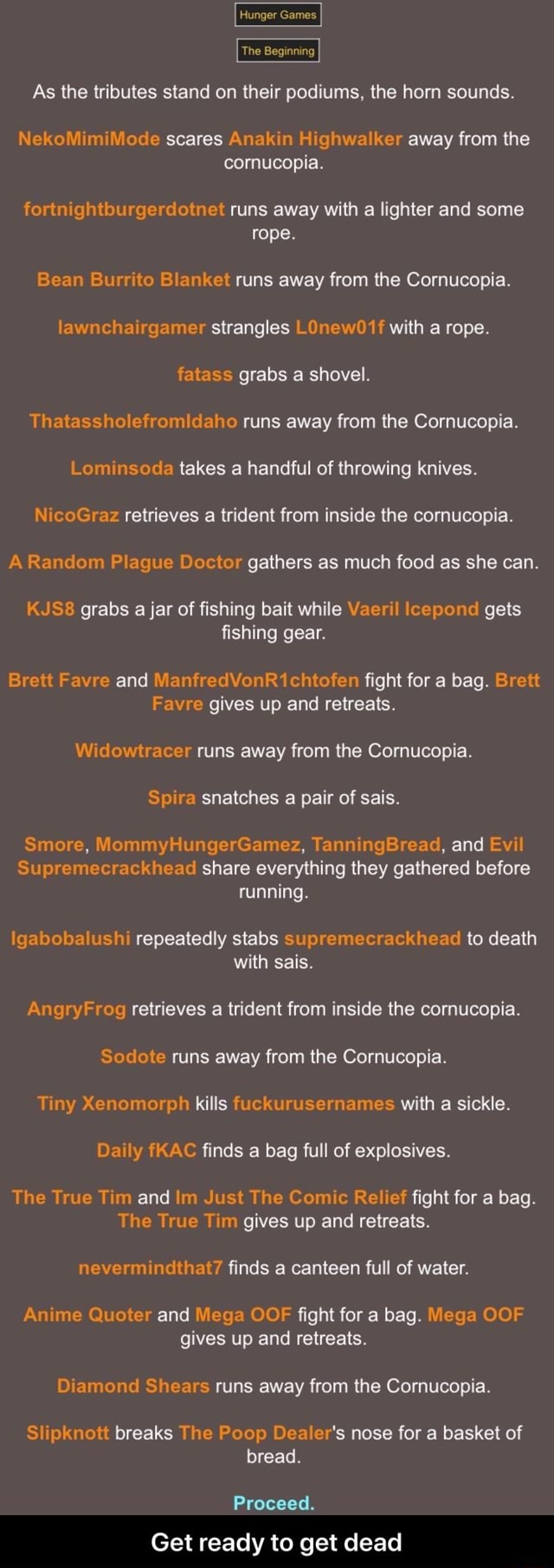 Hunger Games The Beginning As the tributes stand on their podiums, the ...