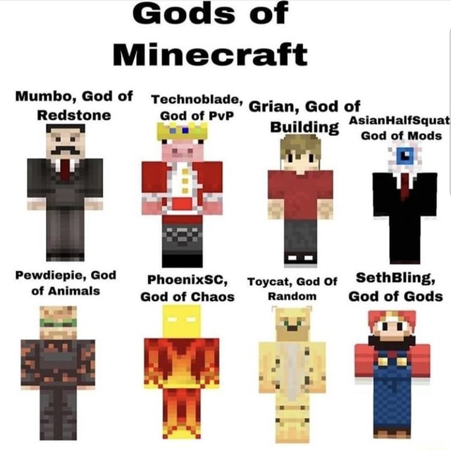 Minecraft Mumbo, God of Technoblade, Redstone God of PvP a Grian, God ...