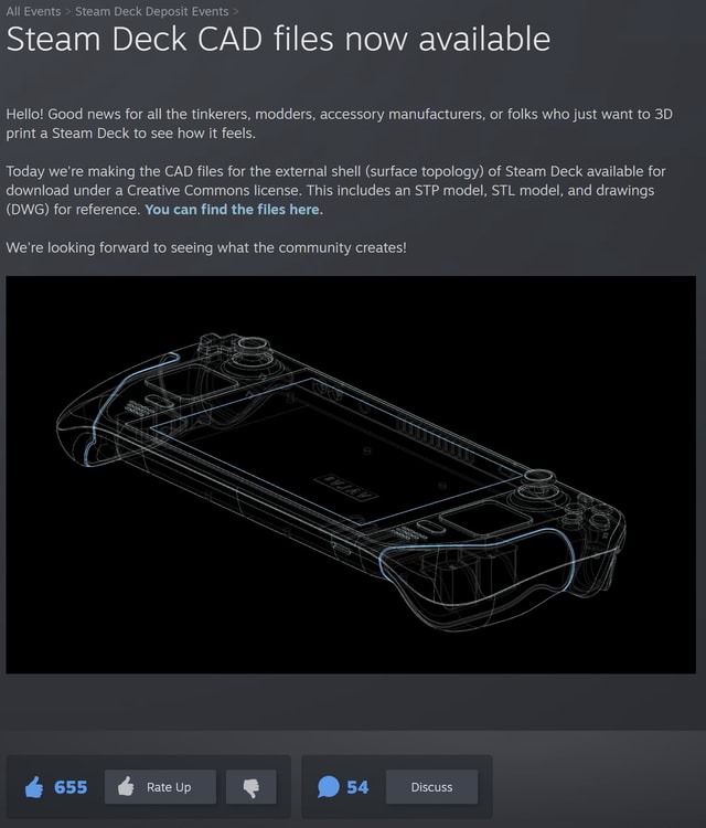 A tembD klep Levert Steam Deck CAD files now available Hello! Good news ...