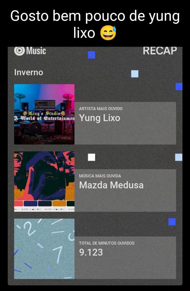 Gosto bem pouco de yung lixo Music REGAR Inverno do ARTISTA MAIS OUVIDO ...