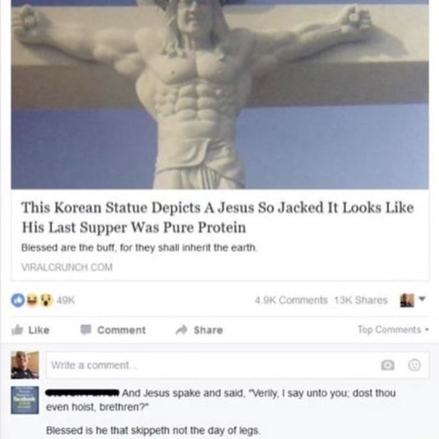 This Korean Statue Depicts A Jesus So Jacked It Looks Like His Last ...