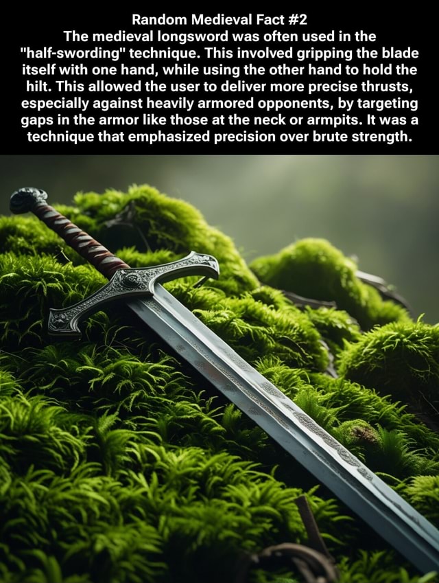 Random Medieval Fact #2 The medieval longsword was often used in the "half-swording" technique ...