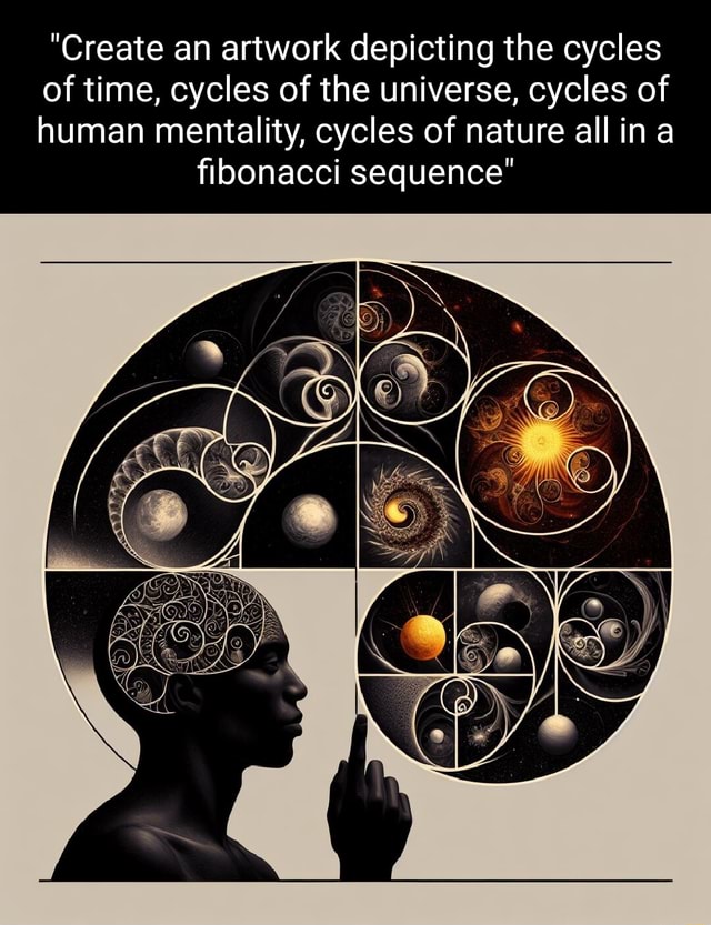 "Create an artwork depicting the cycles of time, cycles of the universe ...