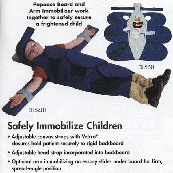 Papoose Board and Arm Immobilizer work together to safely secure a ...