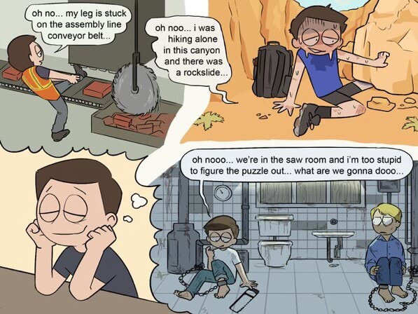 Oh no... my leg is stuck on the assembly line oh noo... iwas conveyor ...