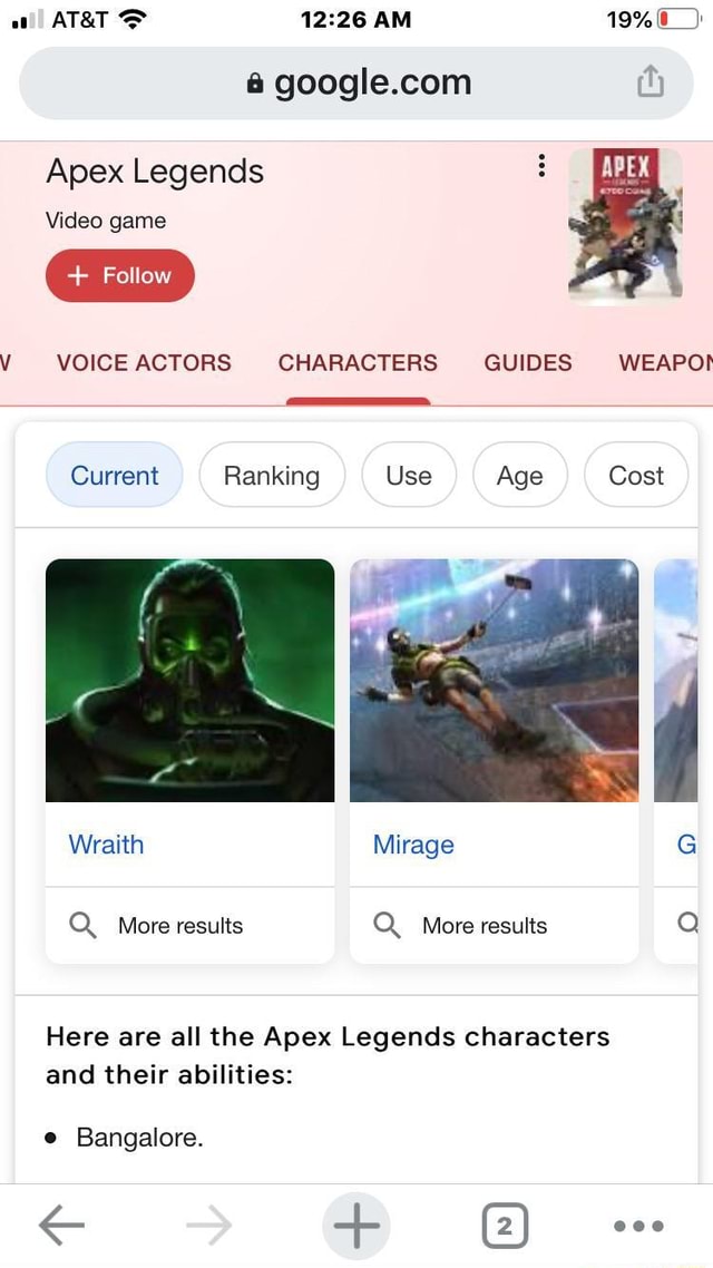 AM Apex Legends Video game + Follow VOICE ACTORS CHARACTERS GUIDES ...