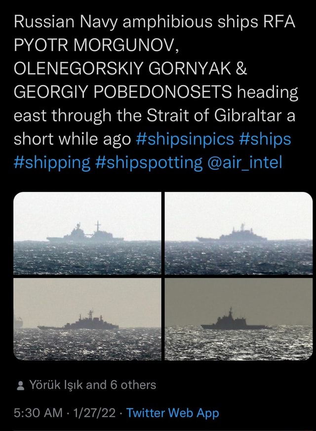 Russian Navy amphibious ships RFA PYOTR MORGUNOV, OLENEGORSKIY GORNYAK ...