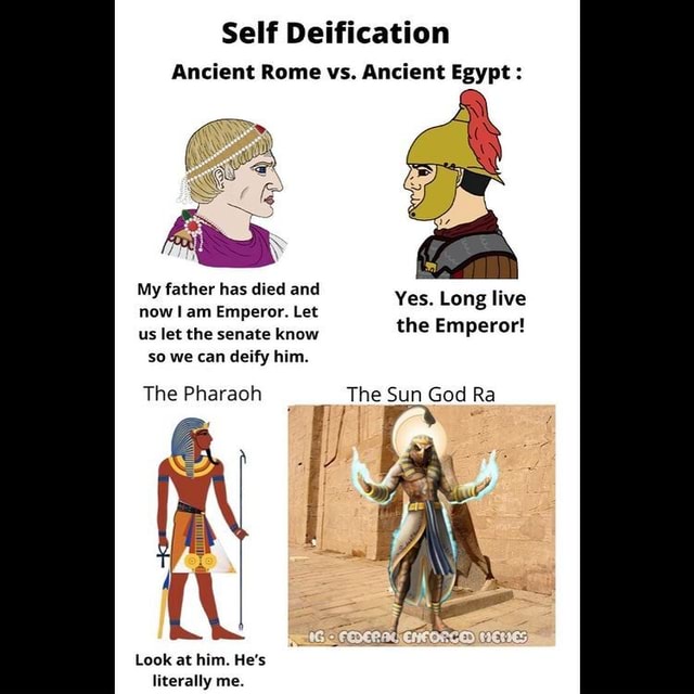 Self Deification Ancient Rome vs. Ancient Egypt : My father has died ...