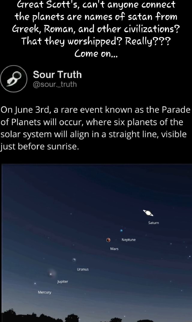 Great Scott's, can t anyone connect the planets are names of satan from ...