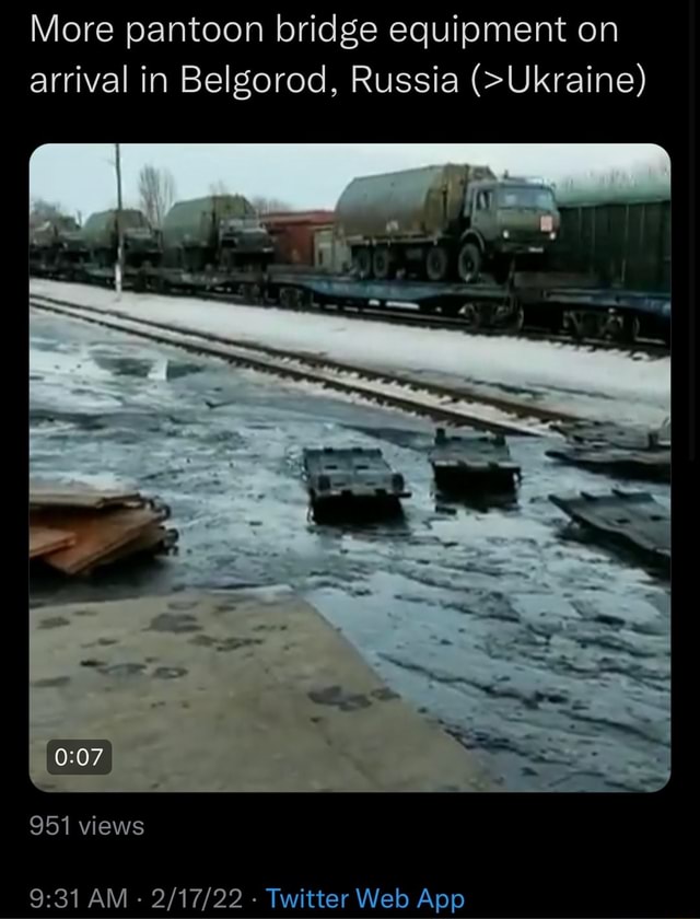 More pantoon bridge equipment on arrival in Belgorod, Russia (>Ukraine ...
