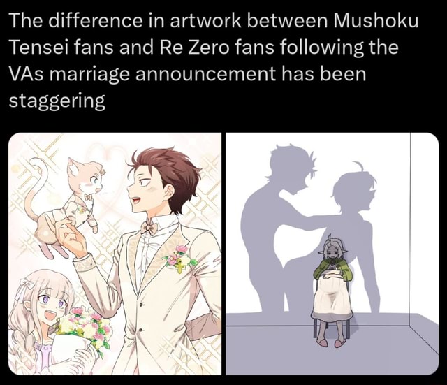 The difference in artwork between Mushoku Tensei fans and Re Zero fans ...