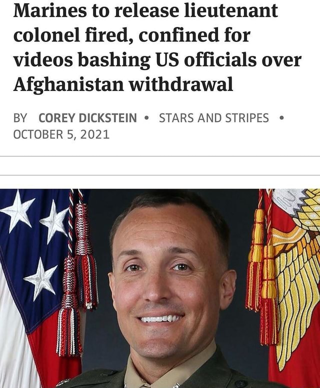 Marines to release lieutenant colonel fired, confined for videos ...