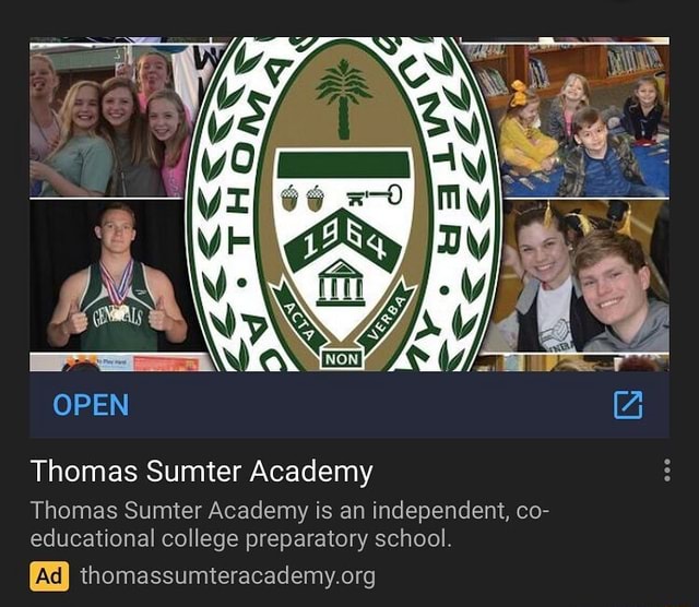 OPEN Thomas Sumter Academy Thomas Sumter Academy is an independent, co ...