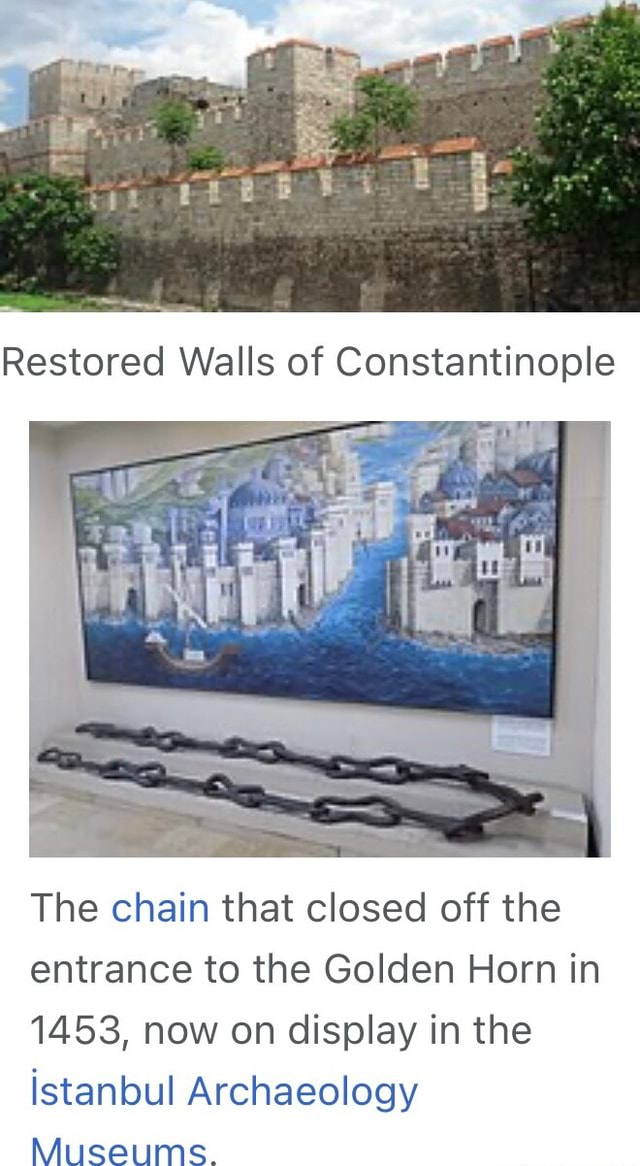 Restored Walls of Constantinople The chain that closed off the entrance ...