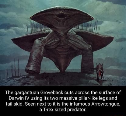 The gargantuan Groveback cuts across the surface of Darwin IV using its ...