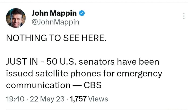 John Mappin @JohnMappin NOTHING TO SEE HERE. JUST IN - 50 U.S. senators ...