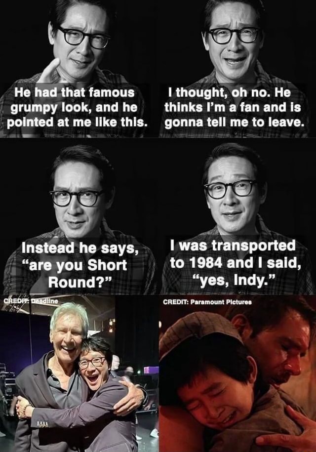 He had that famous I thought, oh no. He grumpy look, and he thinks I'm ...