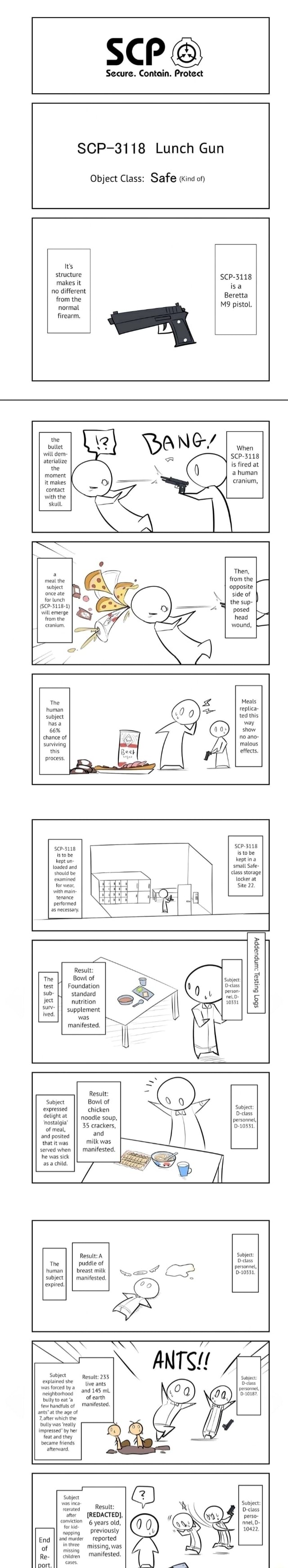 SCP Secure. Contain. Protect SCP-3118 Lunch Gun Object Class: Safe ...