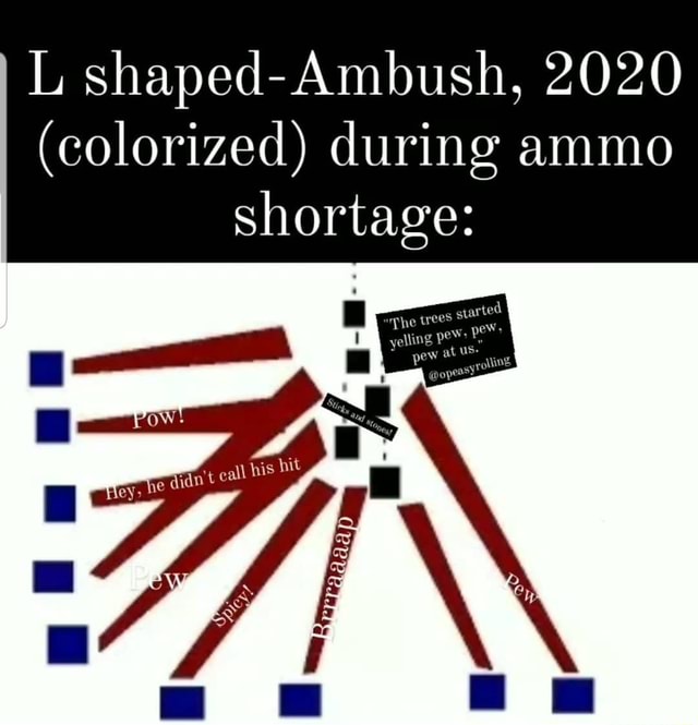 L shaped-Ambush, 2020 (colorized) during ammo shortage: - iFunny