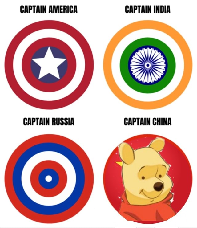 CAPTAIN AMERICA CAPTAIN INDIA CAPTAIN RUSSIA CAPTAIN CHINA - iFunny