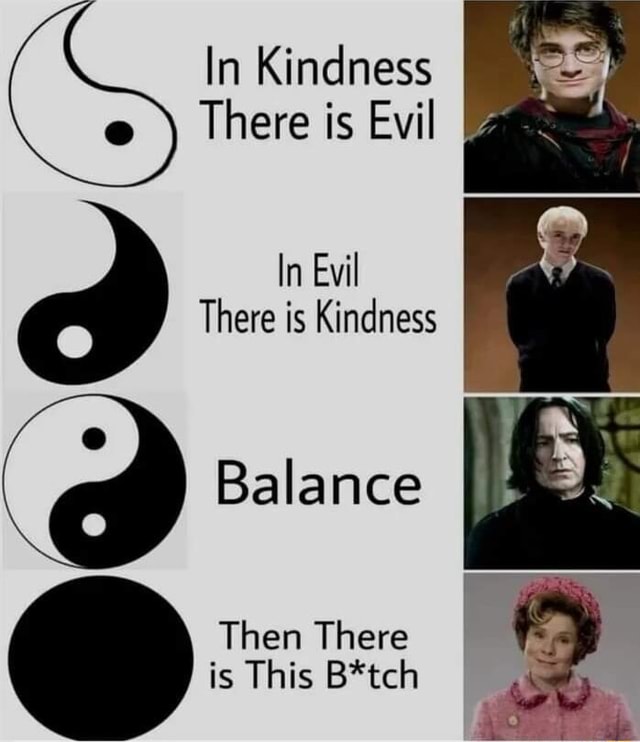 In Kindness There is Evil In Evil There is Kindness Balance Then There ...