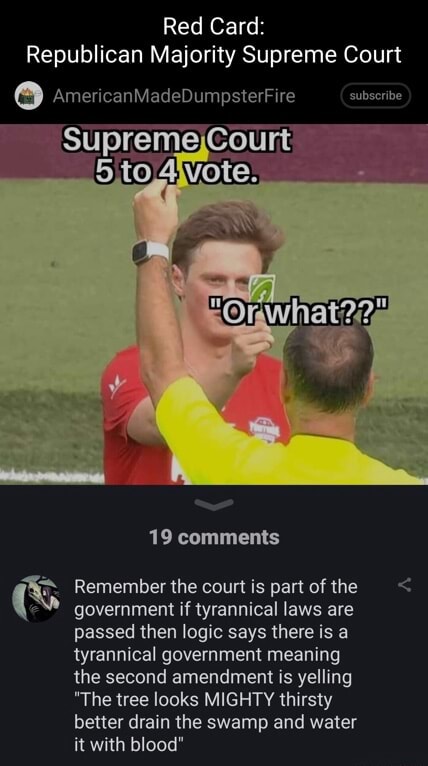 Red Card: Republican Majority Supreme Court we subscribe SUpreme of 19 ... Red Card: Republican Majority Supreme Court we subscribe SUpreme of 19 ...