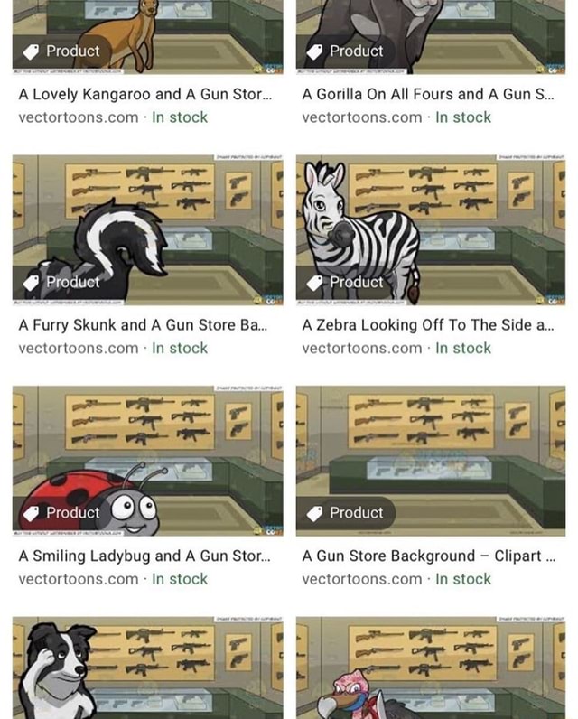 A Lovely Kangaroo and A Gun Stor... vectortoons.com In stock A Furry ...