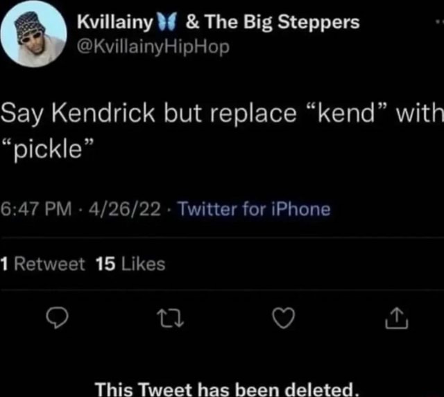 & Kvillainy & The Big Steppers @KvillainyHipHop Say Kendrick but ...