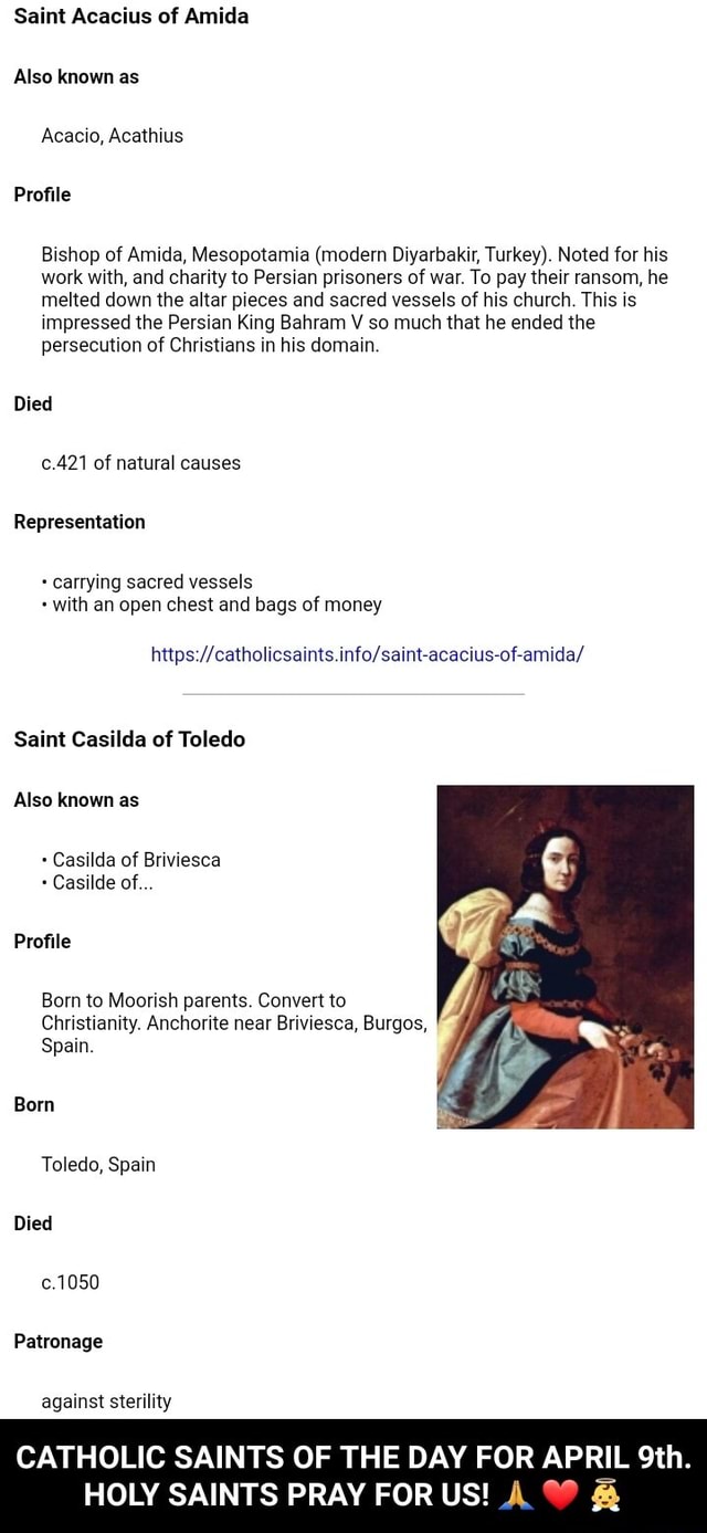 Saint Acacius of Amida Also known as Acacio, Acathius Profile Bishop of ...