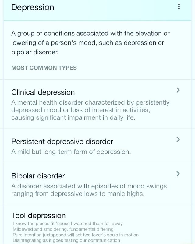 Depression A group of conditions associated with the elevation or ...