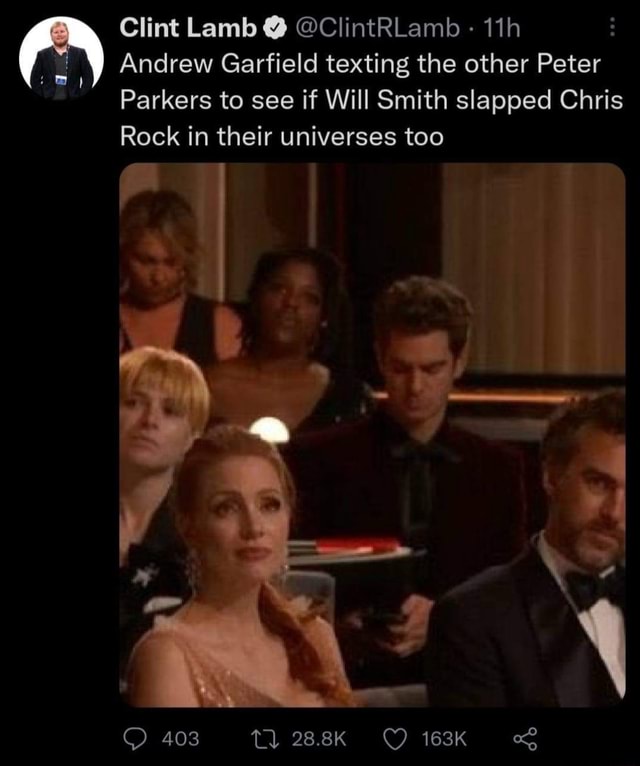 Clint Lamb @ @ClintRLamb - Andrew Garfield texting the other Peter ...