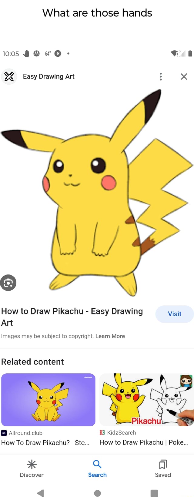 What are those hands Easy Drawing Art x I How to Draw Pikachu - Easy ...