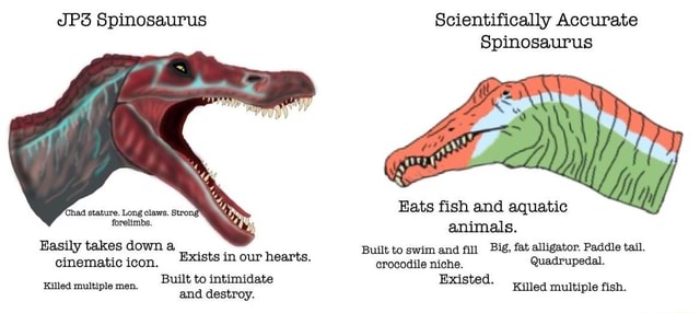 Spinosaurus Scientifically Accurate Spinosaurus Long clews, Eats fish ...