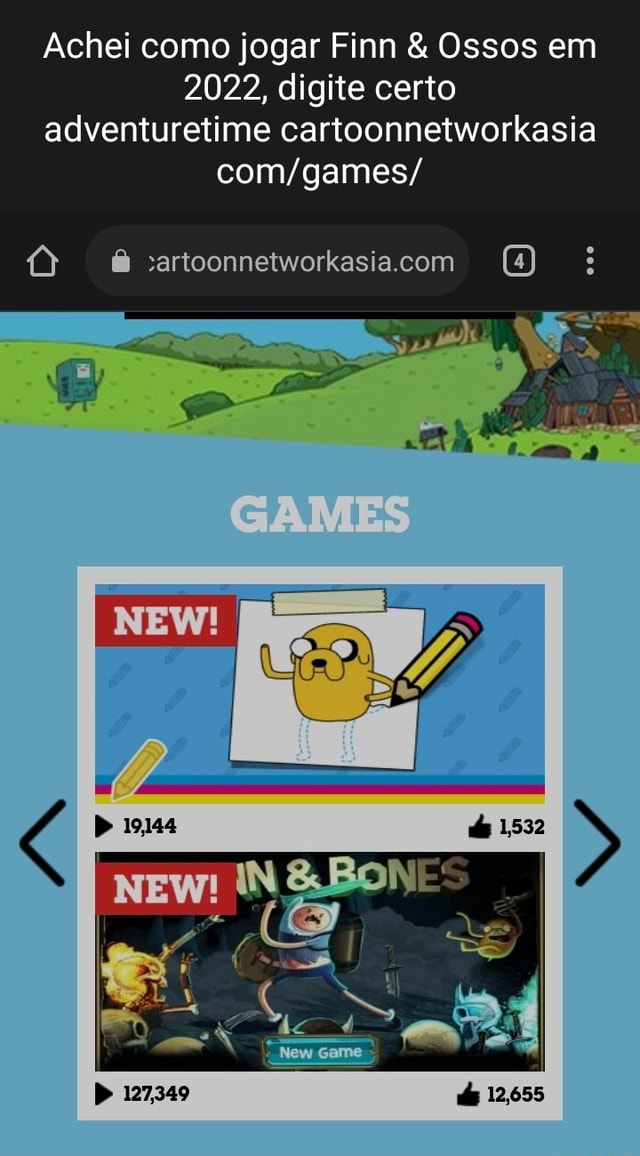 Achei como jogar Finn & Ossos em 2022, digite certo adventuretime ...