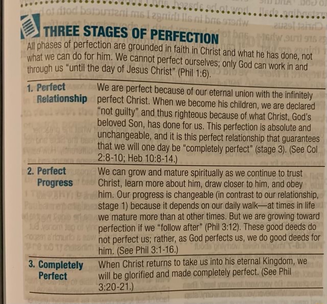 \Z) THREE STAGES OF PERFECTION All phases what we of can perfection are ...