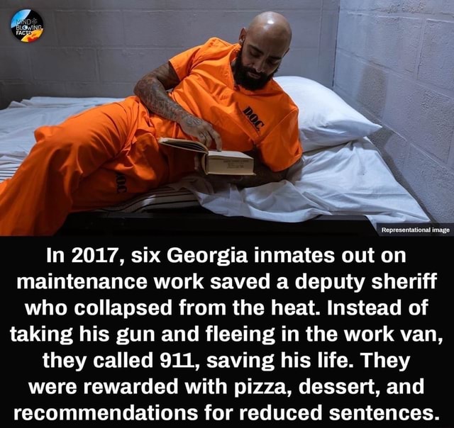 Representational image In 2017, six Georgia inmates out on maintenance ...
