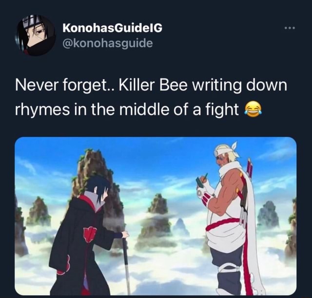 Never forget.. Killer Bee writing down rhymes in the middle of a fight ...