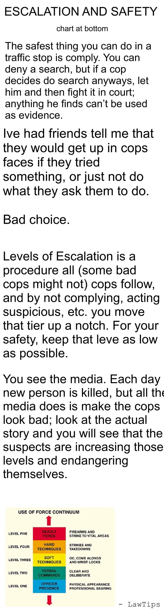 ESCALATION AND SAFETY chart at bottom The safest thing you can do ina ...