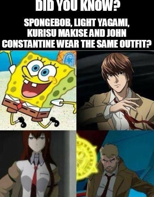DID YOU ANOW? SPONGEBOB, LIGHT YAGAMI, KURISU MAKISE AND JOHN ...