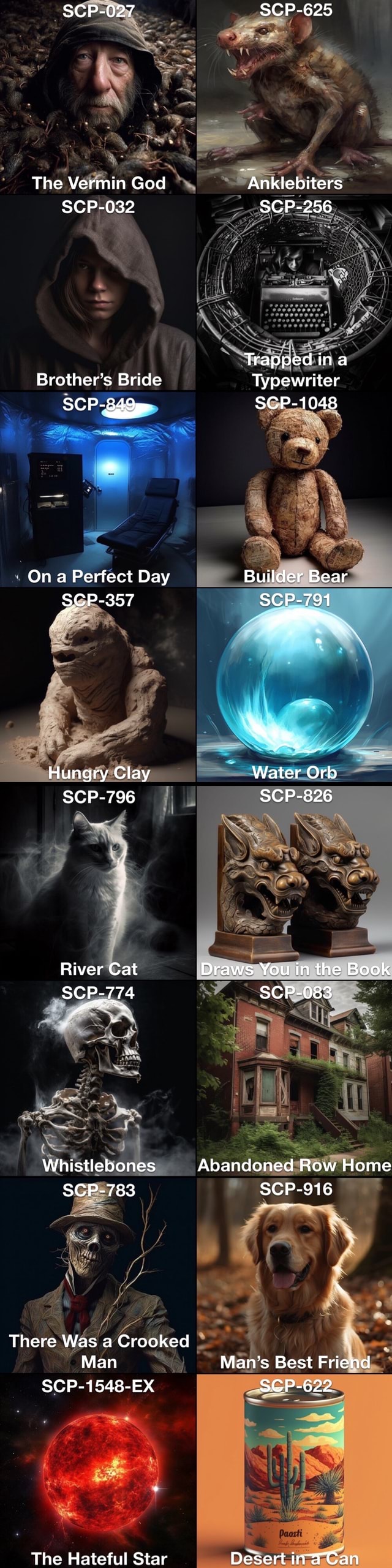 SCP-027 The Vermin God SCP-032 Brother's Bride SCP-84 SS On a Perfect ...