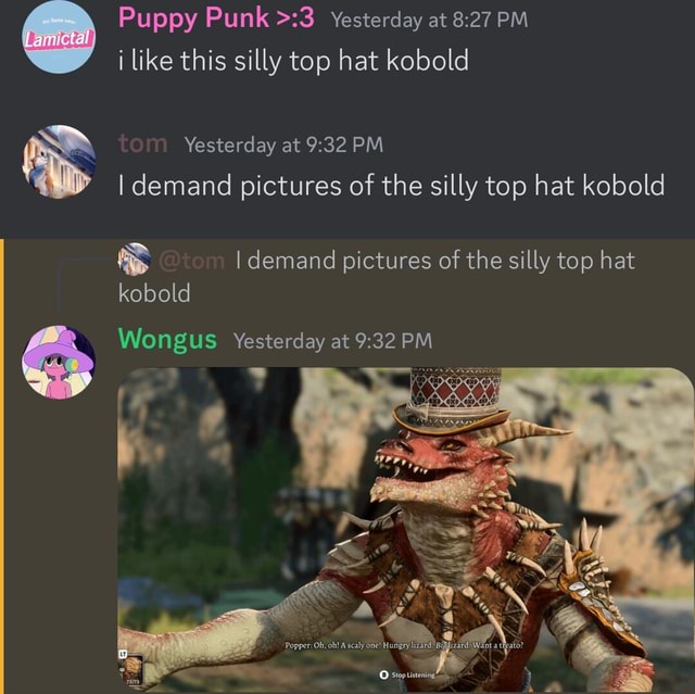 Puppy Punk >:3 Yesterday at PM i like this silly top hat kobold ...