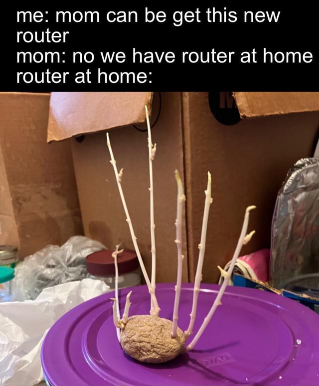 Me: mom can be get this new router mom: no we have router at home ...