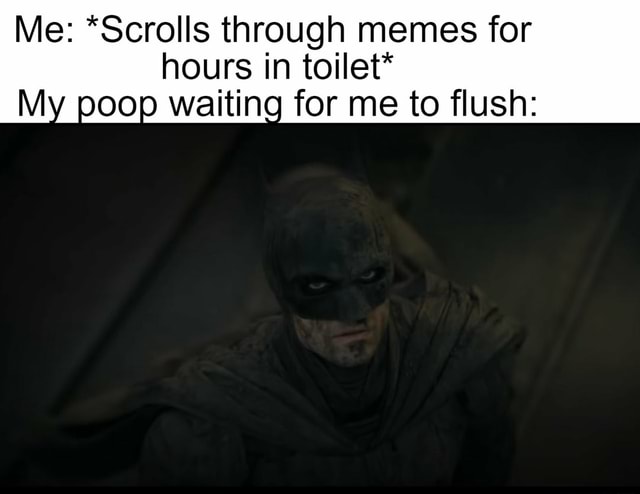 Me: *Scrolls through memes for hours in toilet* My poop waiting for me ...