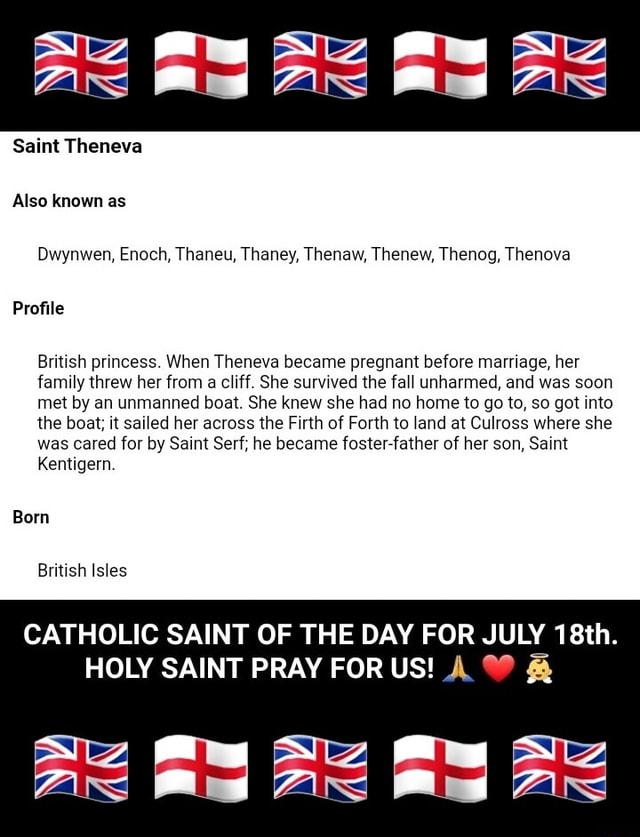 Saint Theneva Also known as Dwynwen, Enoch, Thaneu, Thaney, Thenaw ...
