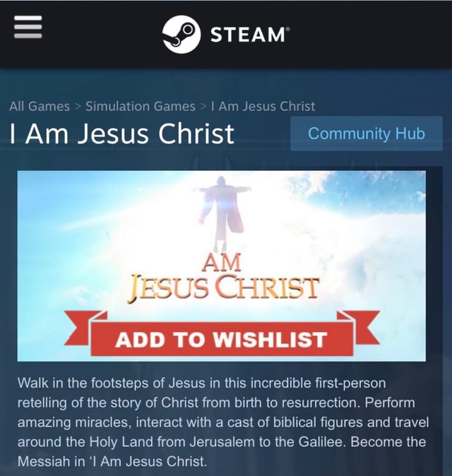 = STEAM All Games > Simulation Games > I Am Jesus Christ I Am Jesus ...