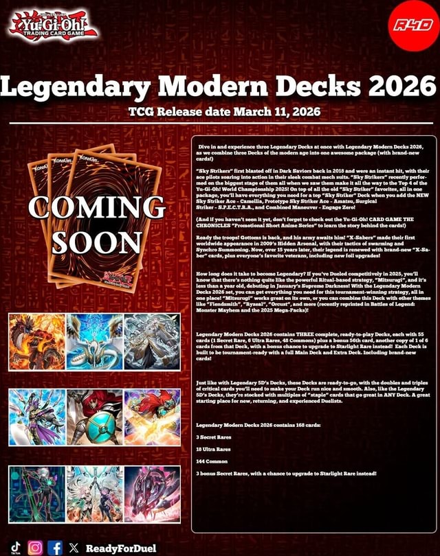 Legendary Modern Decks 2026 TCG Release date March 11, 2026 COMING SOON ...
