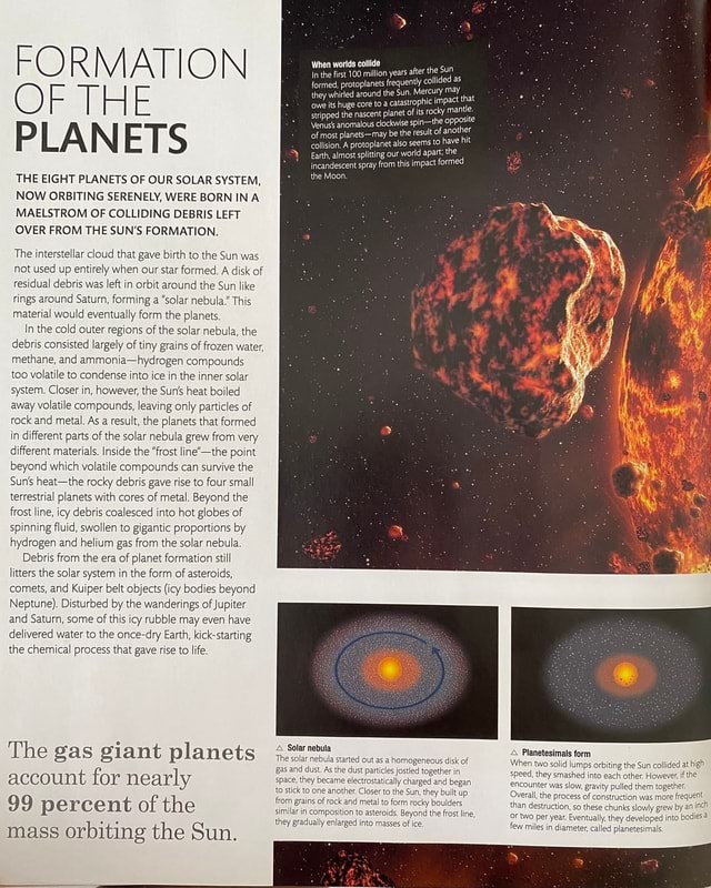 FORMATION OF THE PLANETS THE EIGHT PLANETS OF OUR SOLAR SYSTEM, NOW ...